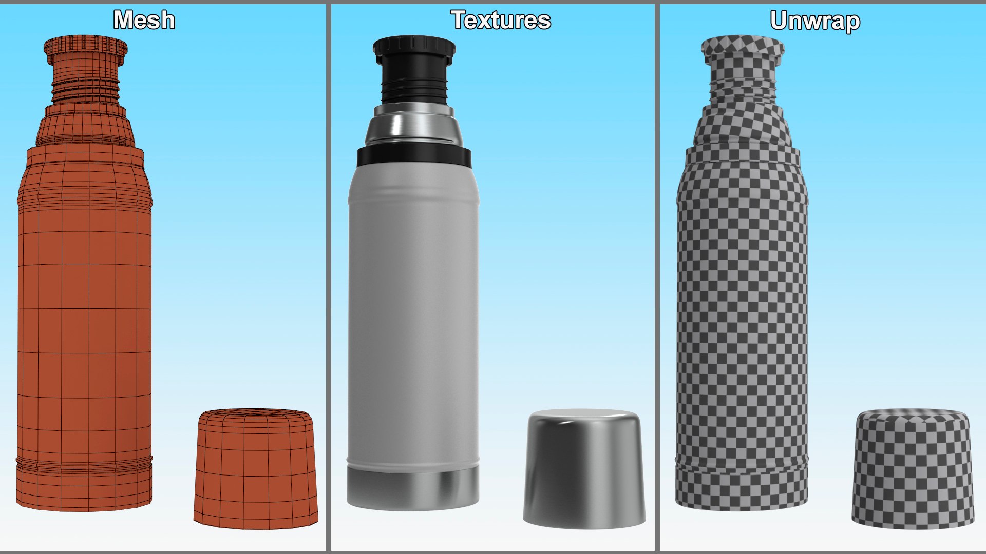 White Thermos Flask Open 3D Model - TurboSquid 2264728