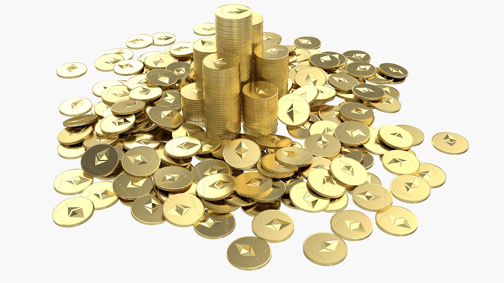 Ethereum Coin Pile 2 3D model - TurboSquid 1731986