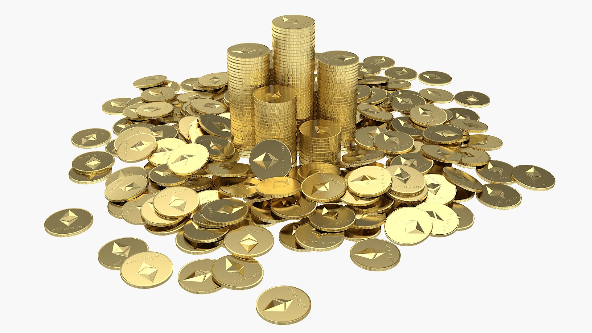 Ethereum Coin Pile 2 3D model - TurboSquid 1731986