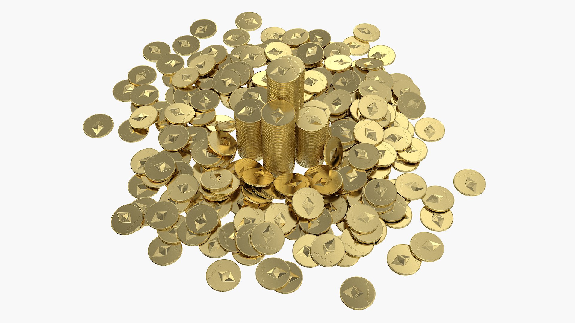 Ethereum Coin Pile 2 3D model - TurboSquid 1731986