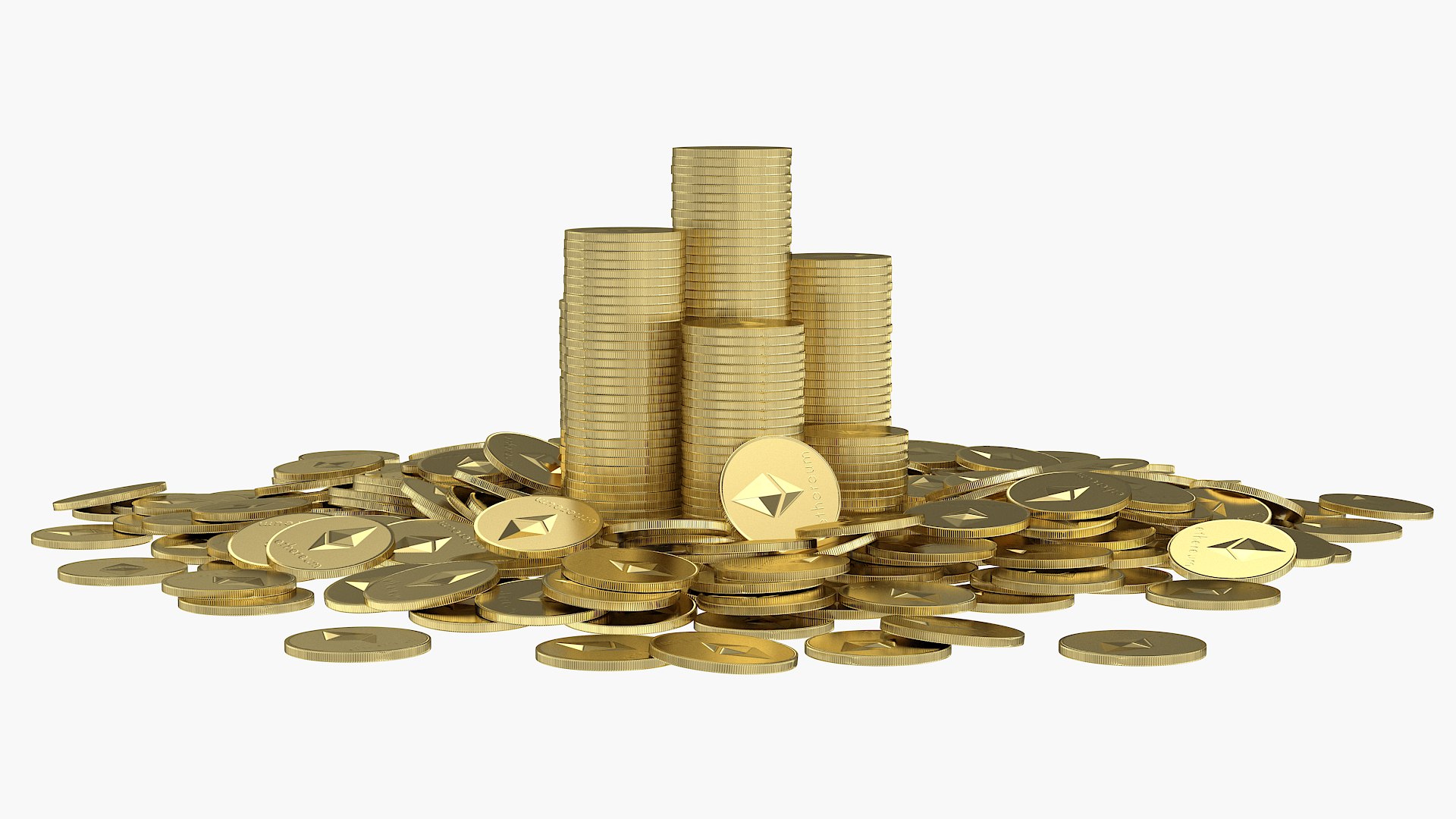 Ethereum Coin Pile 2 3D model - TurboSquid 1731986