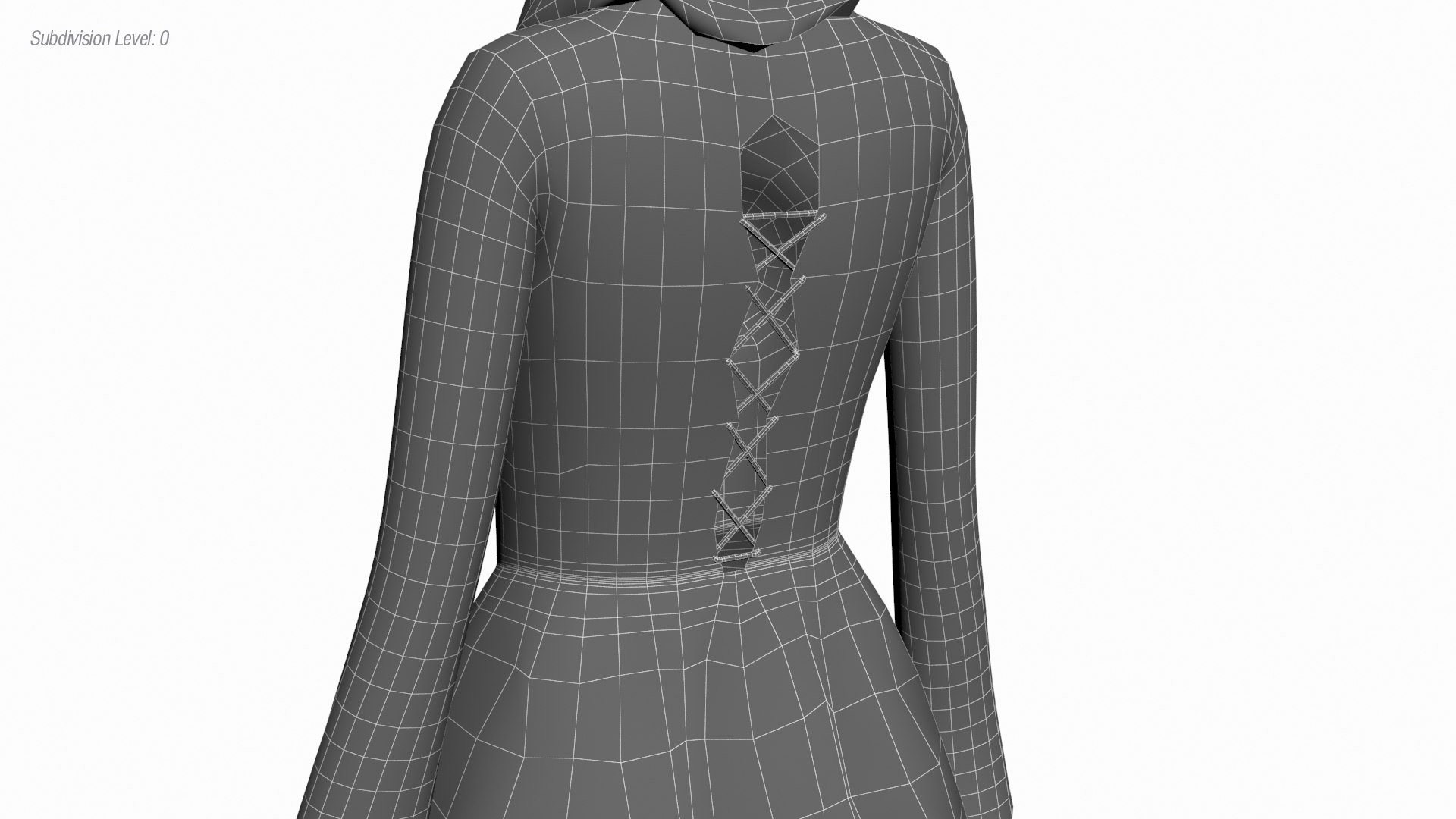 3D Woman Long Dress Hooded Model - TurboSquid 1587266
