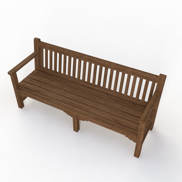 3d wooden bench model