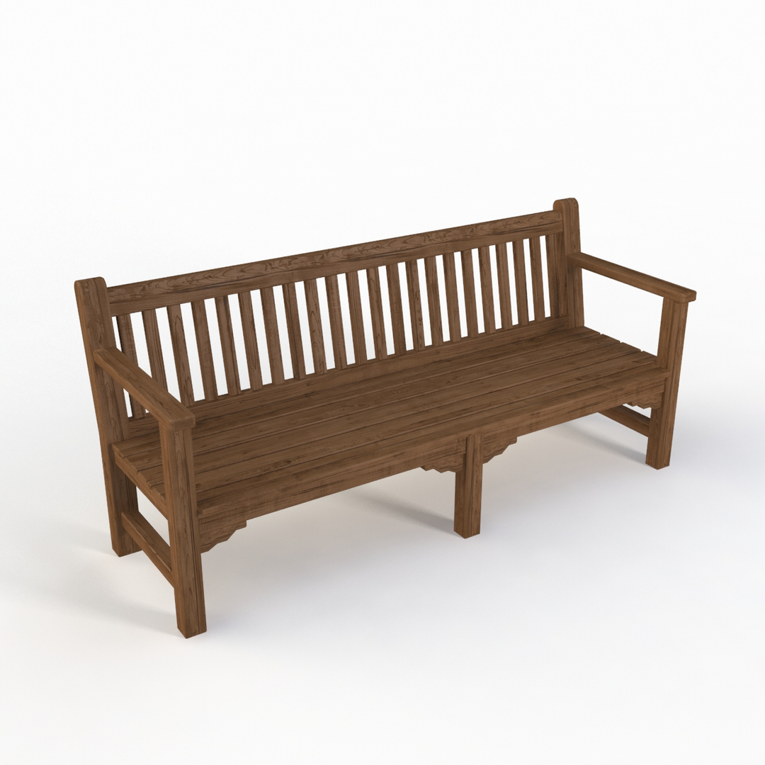 3d wooden bench model