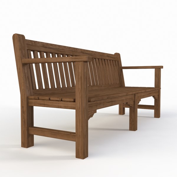3d wooden bench model