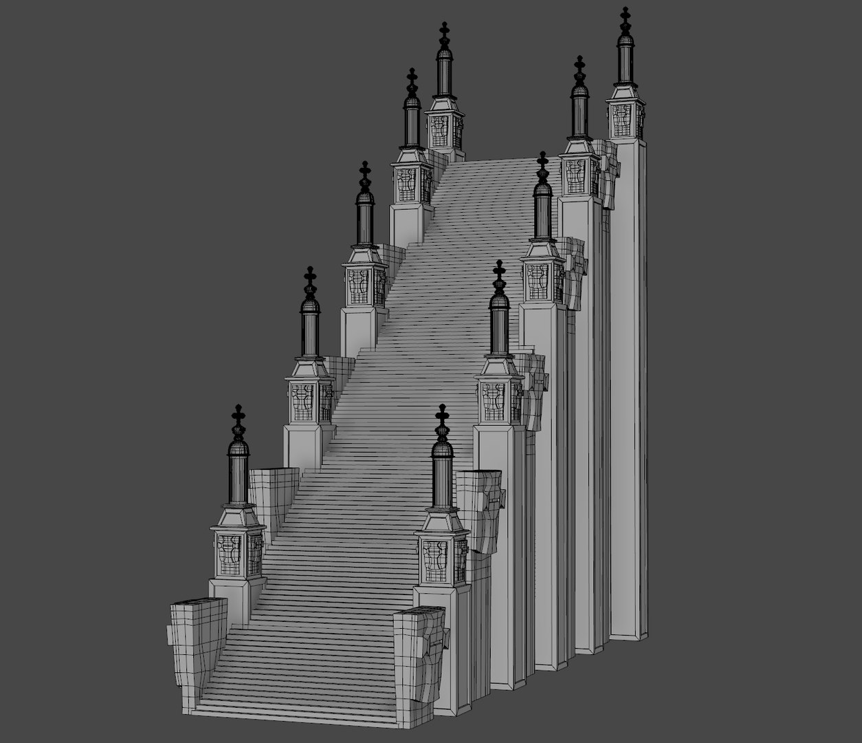Fantasy Cross Stairs 3D Model - TurboSquid 1806318