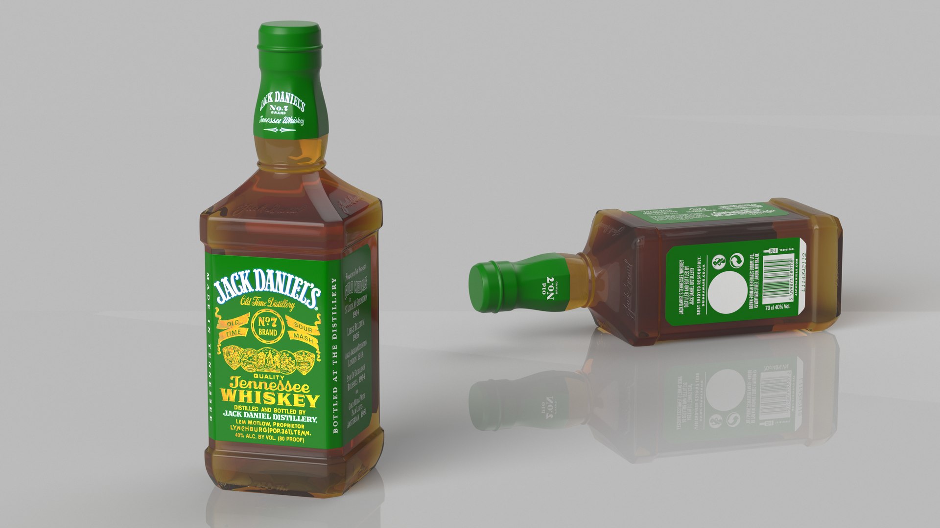 3D Jack Daniels Green Label Whiskey - TurboSquid 2145988