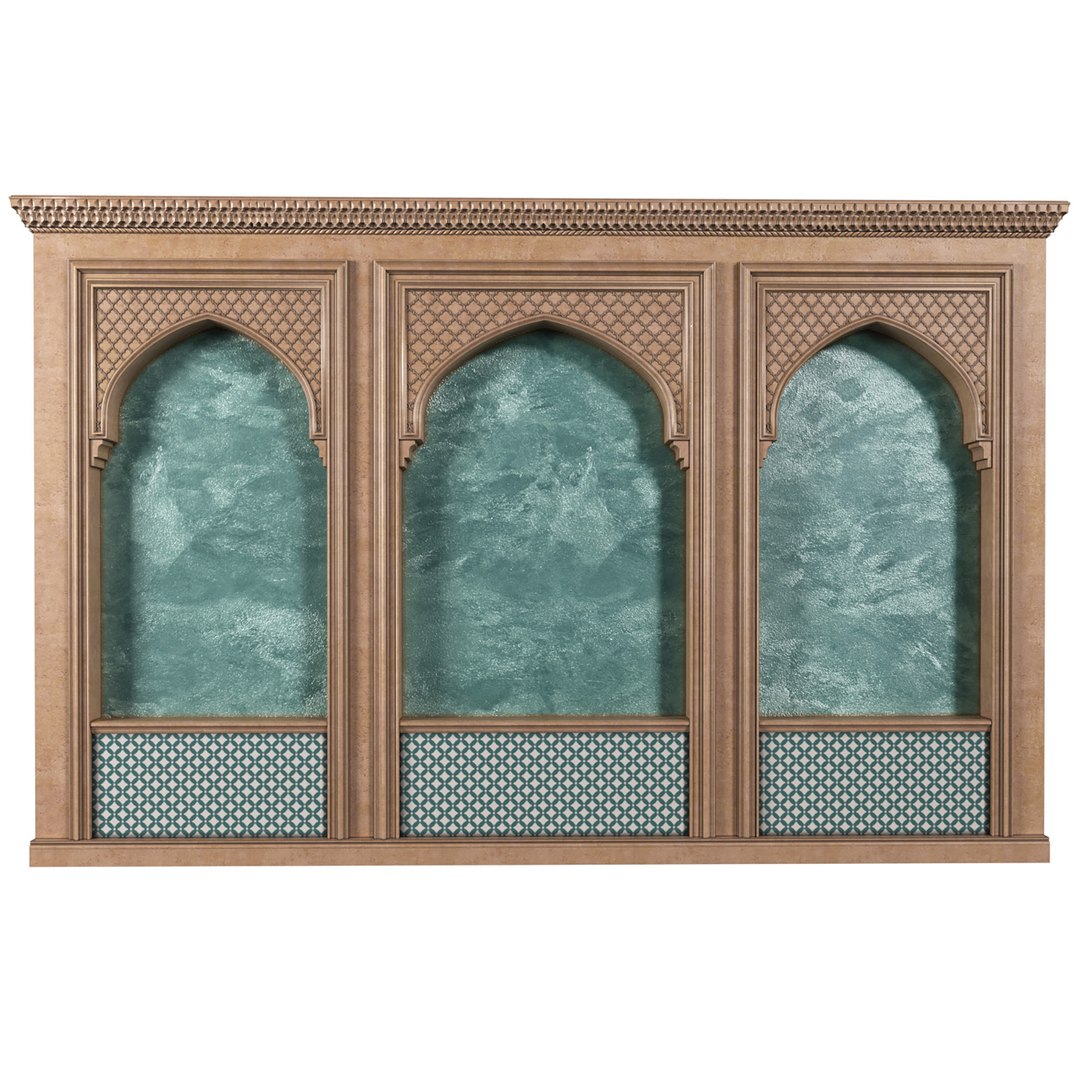 3D Arch In Oriental Style Arab Decorative Wall Model - TurboSquid 2049447