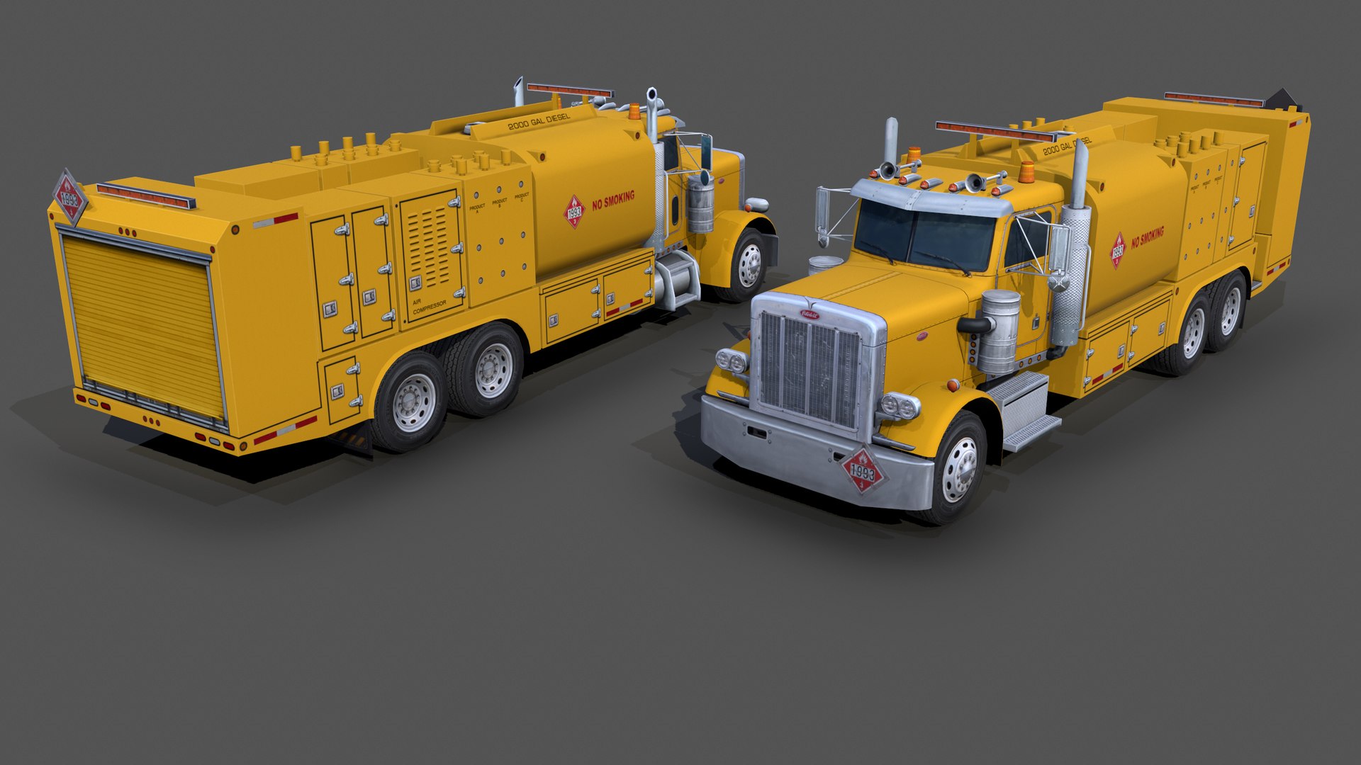 Peterbilt 359 1972 Fuel And Lube S02 3D Model - TurboSquid 2112448