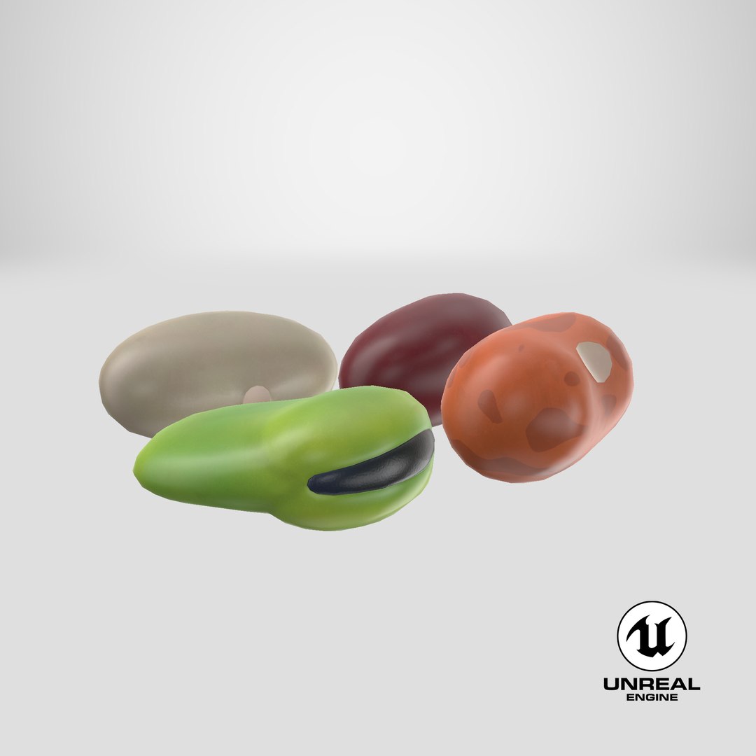 3D Cartoon Beans Model - TurboSquid 2080312