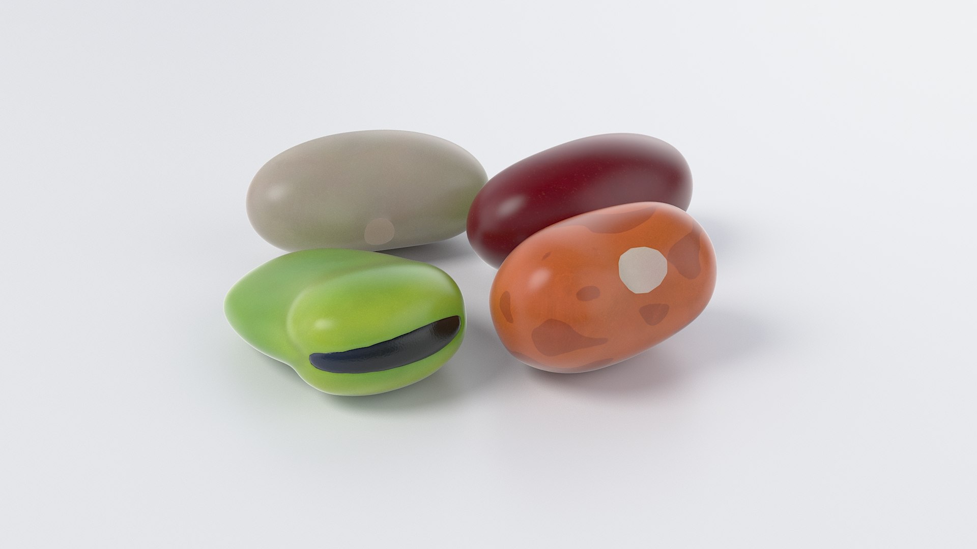 3D Cartoon Beans Model - TurboSquid 2080312