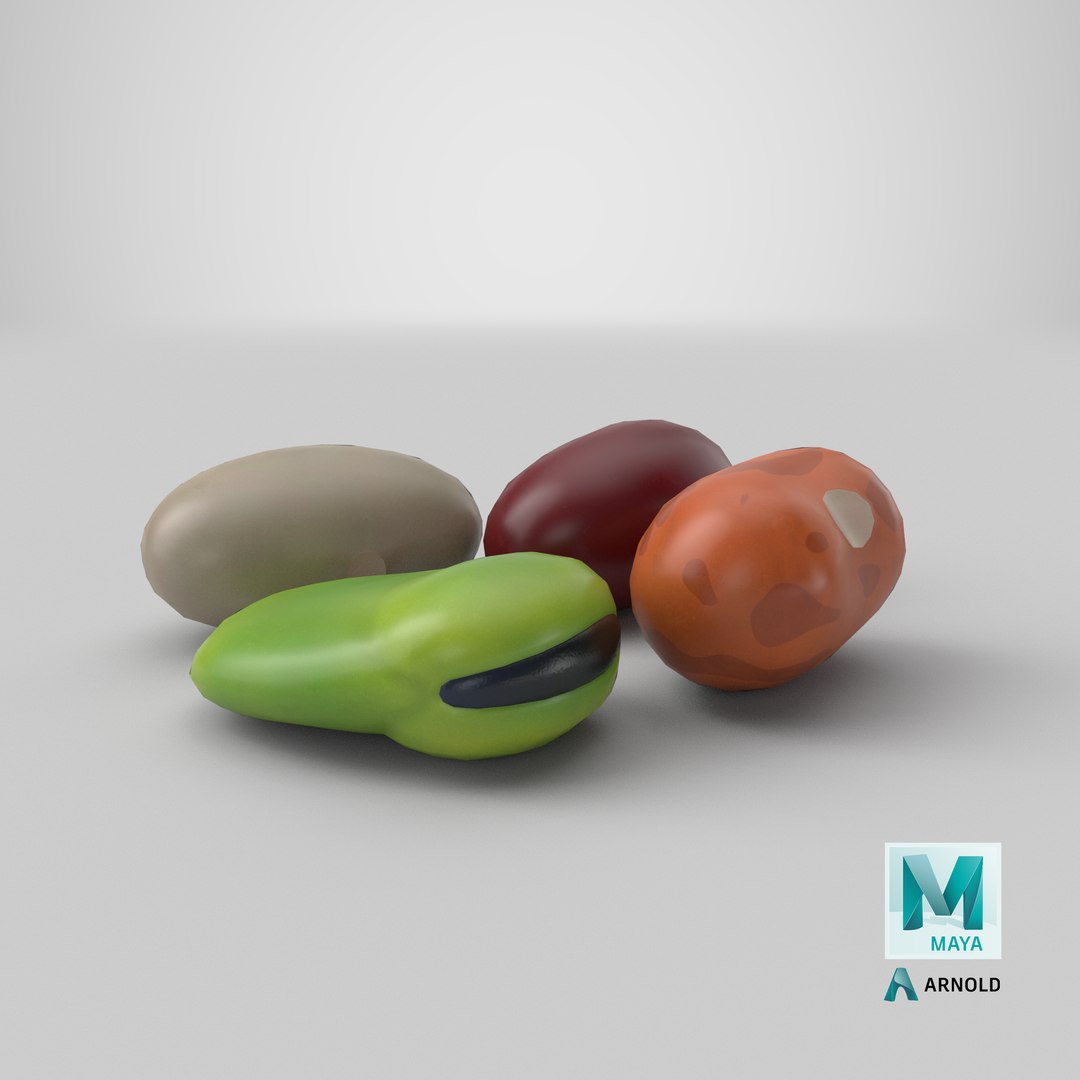 3D Cartoon Beans Model - TurboSquid 2080312