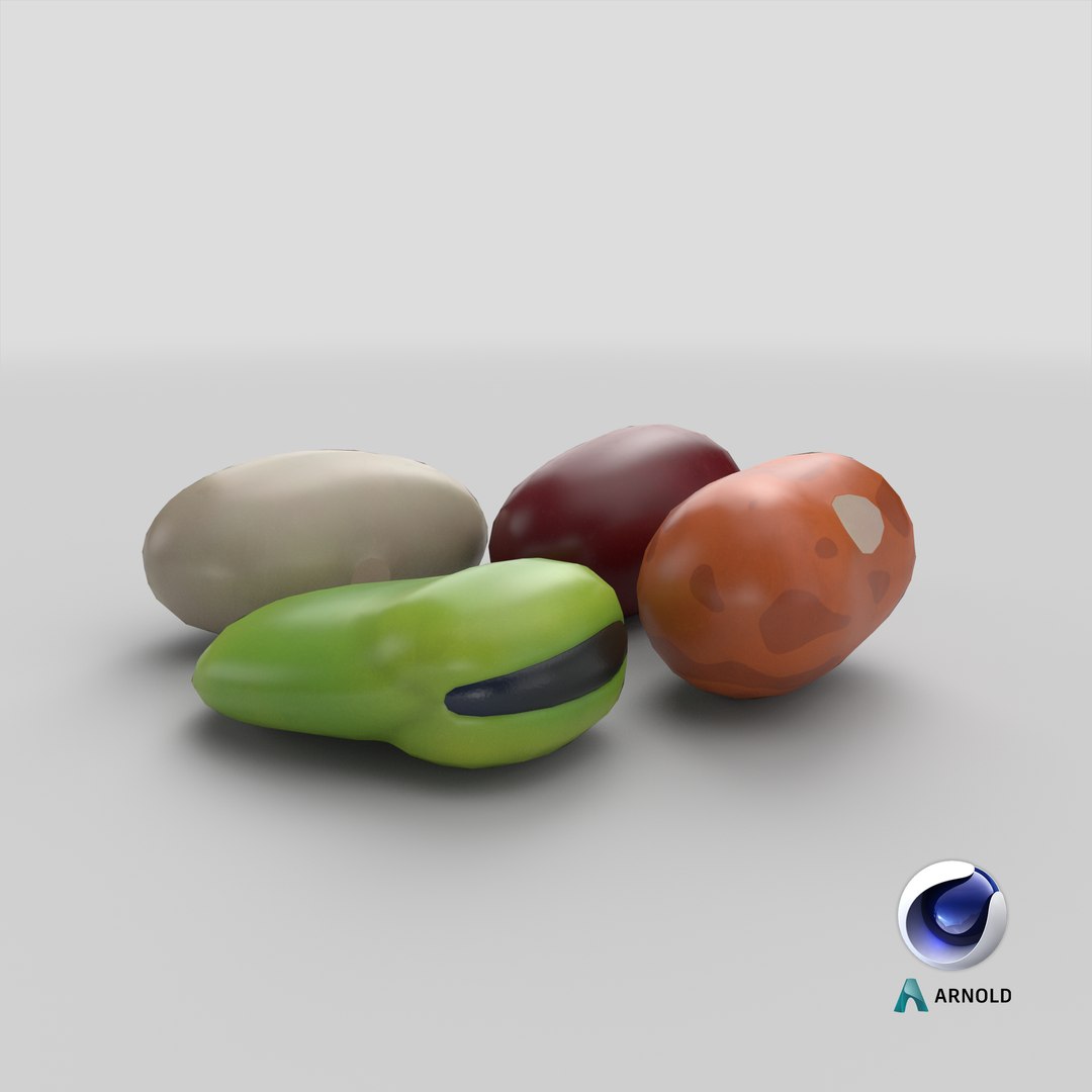 3D Cartoon Beans Model - TurboSquid 2080312