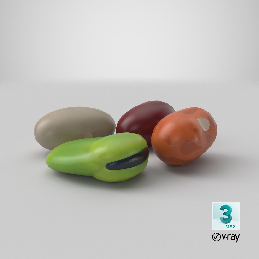 3D Cartoon Beans Model - TurboSquid 2080312