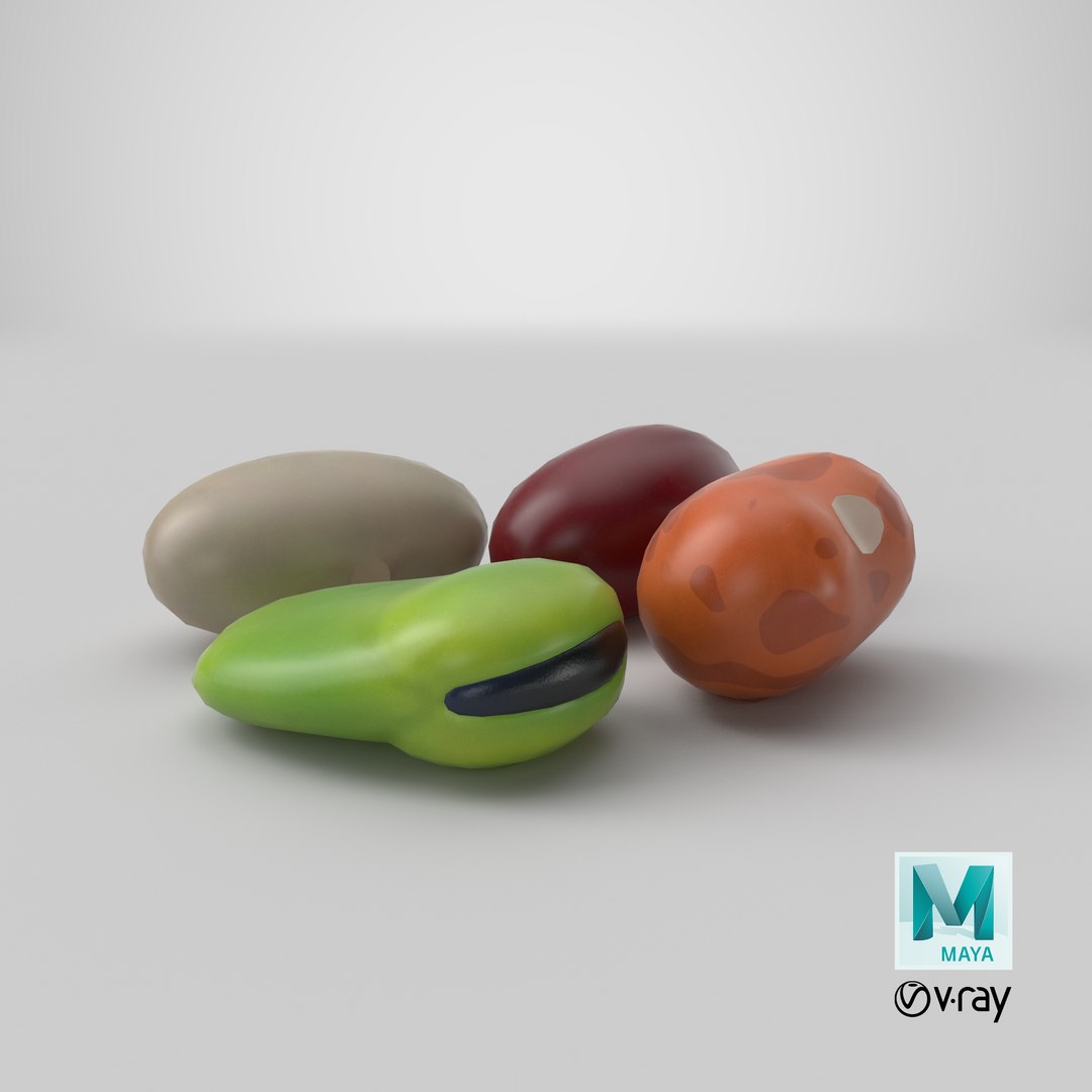 3D Cartoon Beans Model - TurboSquid 2080312