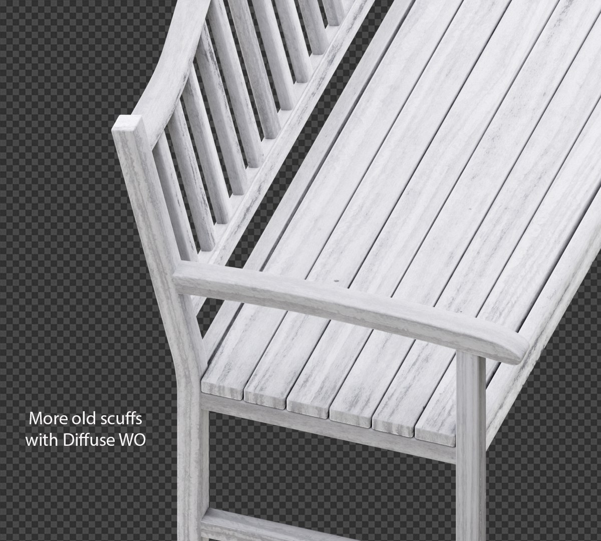 3D White Bench Old Scuffs - TurboSquid 1633545
