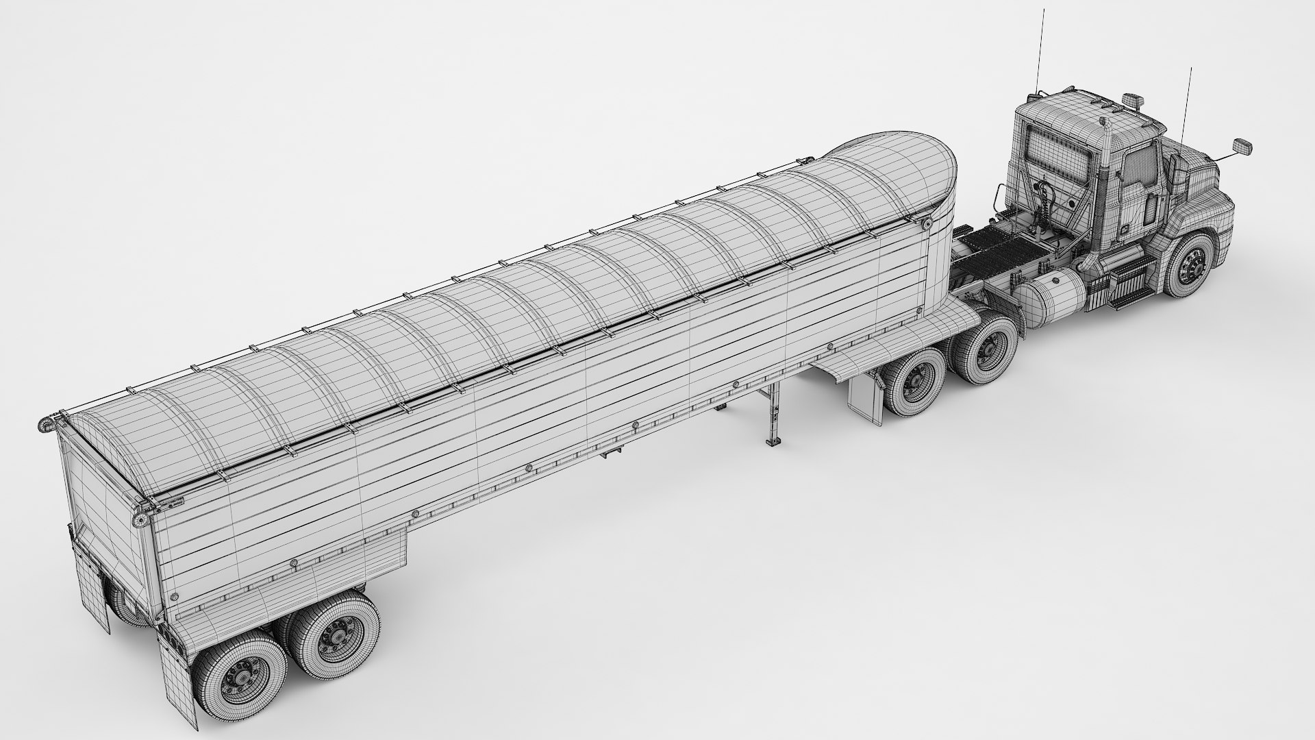 Generic Semi Truck End Dump Trailer 02 3D - TurboSquid 2067427