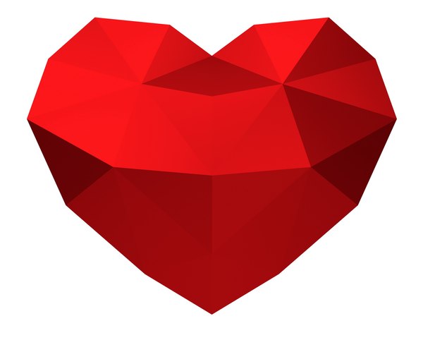 modelo 3d Corazón poligonal rojo gratis - TurboSquid 1532069