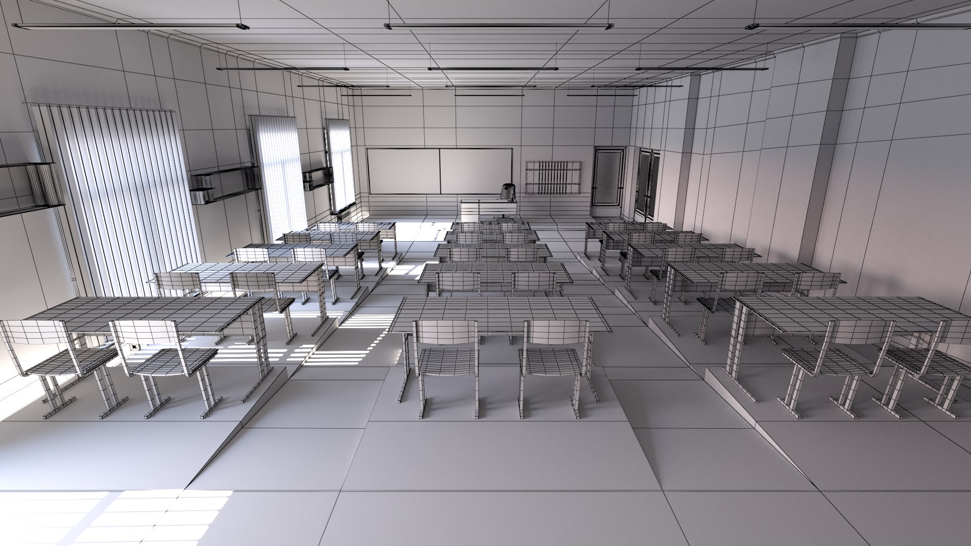 3D School Classroom Room Model - TurboSquid 1480014
