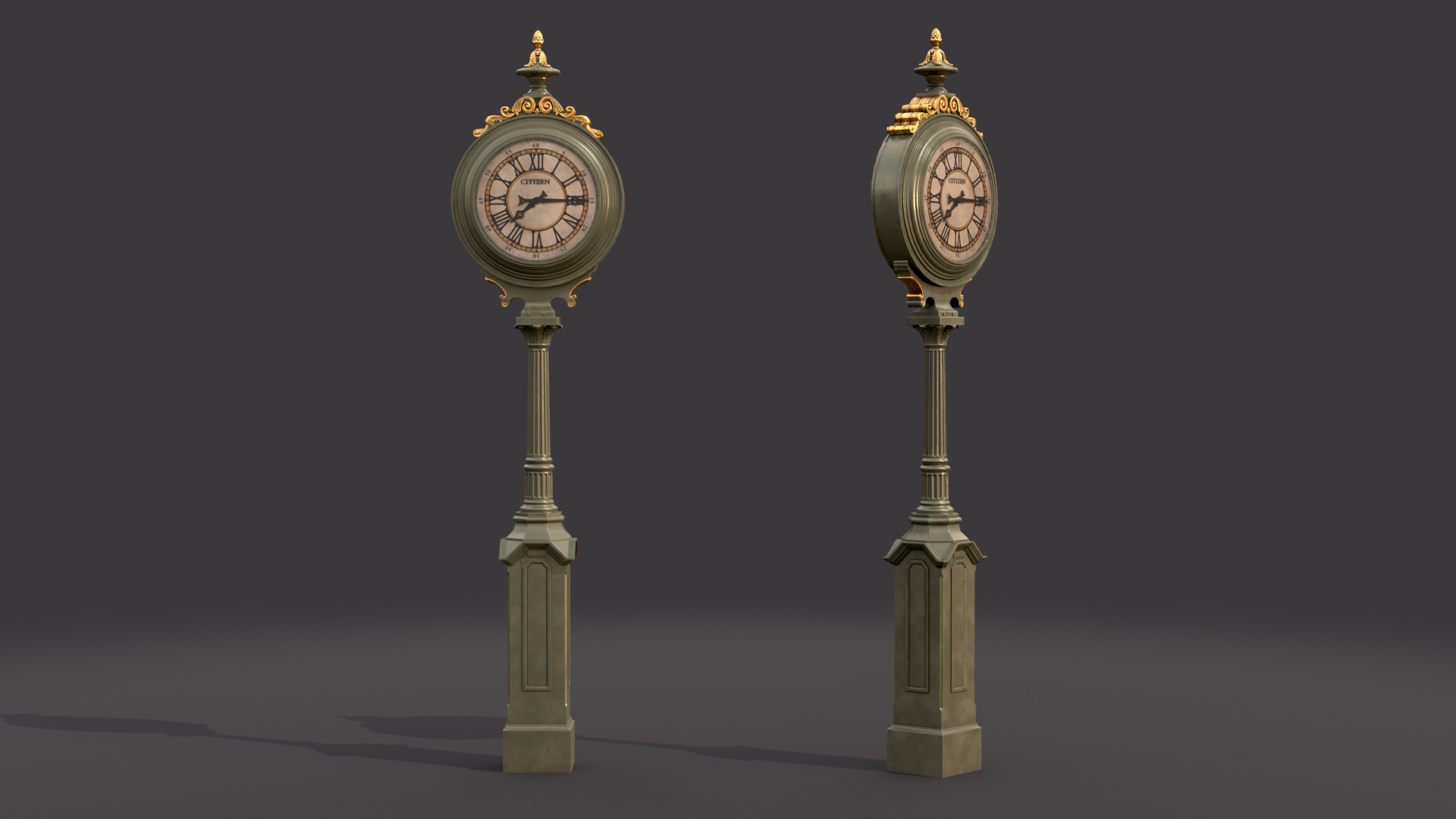 Street Clock Hight Low Poly 3D Model - TurboSquid 2380080