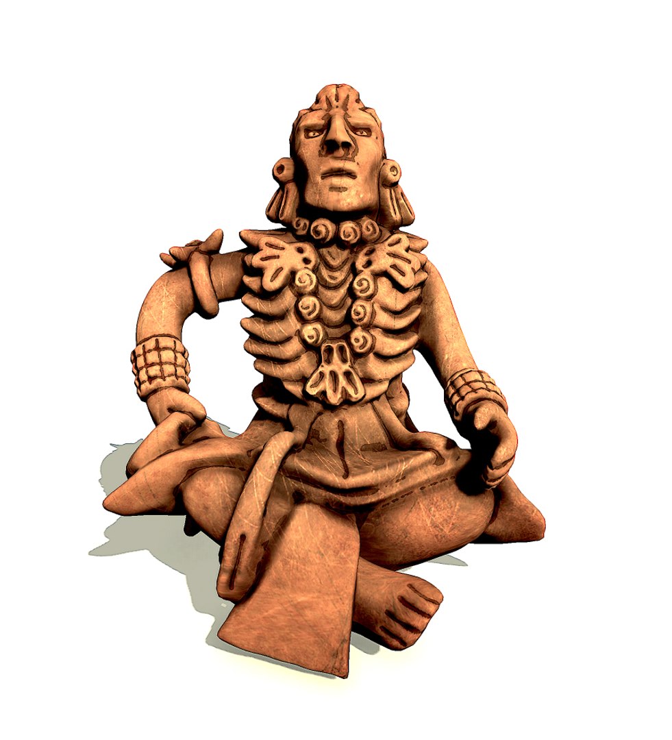 3dsmax Decorative Mayan Merchant Statue