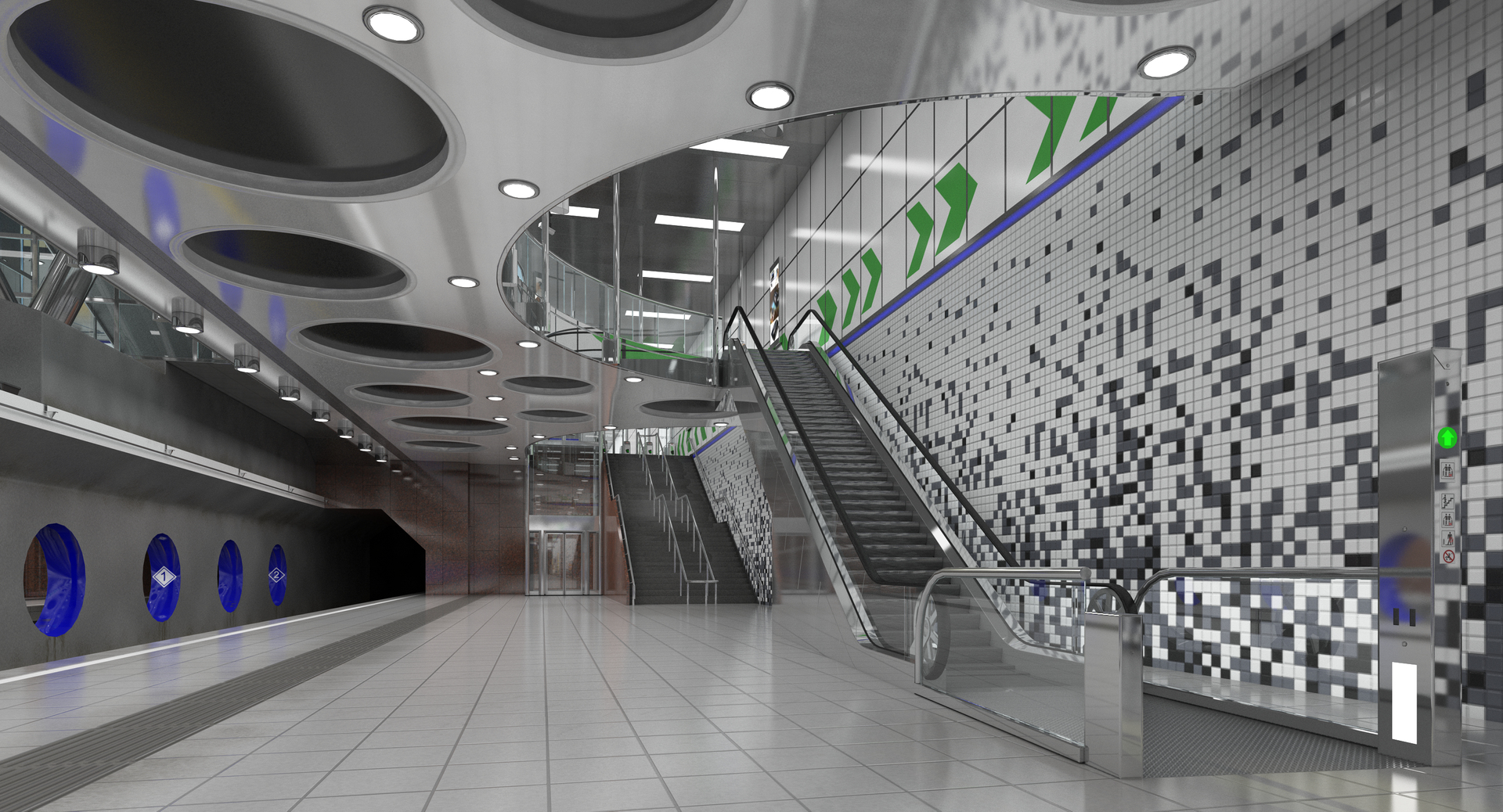 3D metro station subway - TurboSquid 1344712