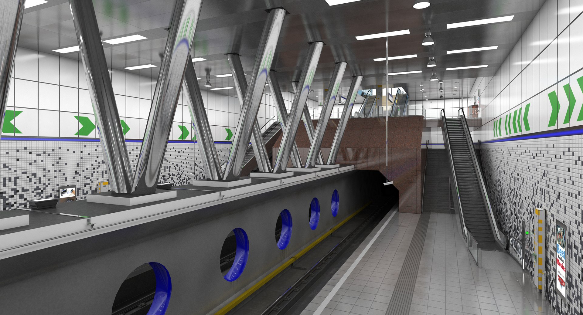 3D metro station subway - TurboSquid 1344712
