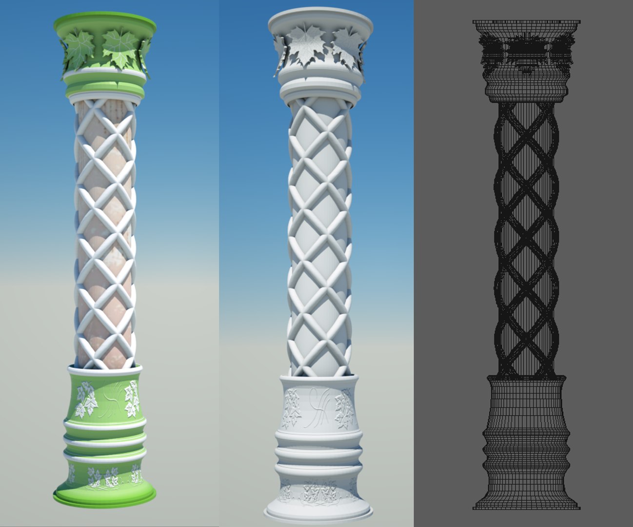 3d Twisted Columns
