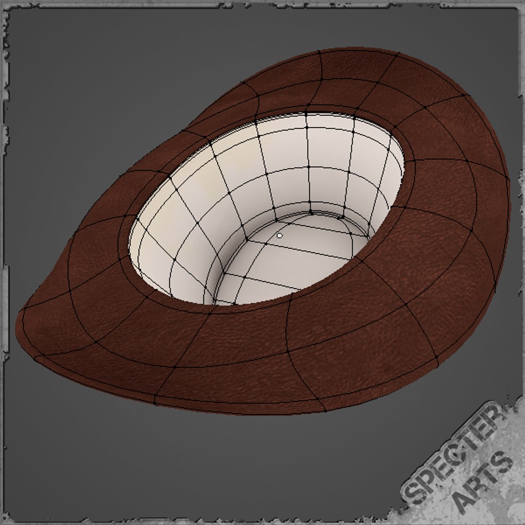Leather Stetson Hat 3d Model