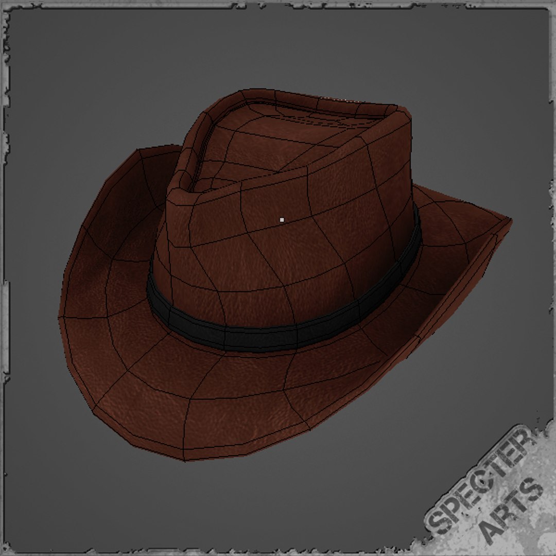 Leather Stetson Hat 3d Model