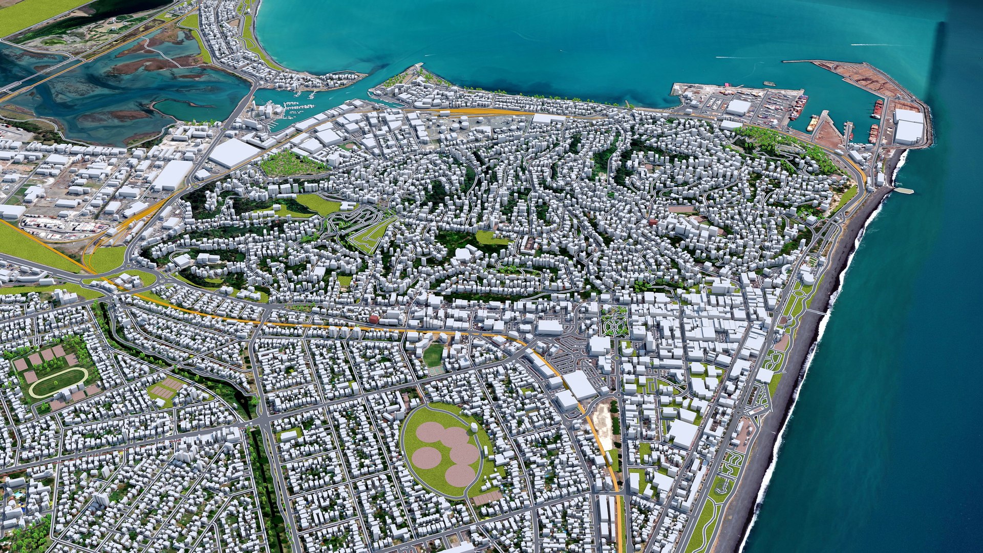 3D City Area Building Model - TurboSquid 1639792