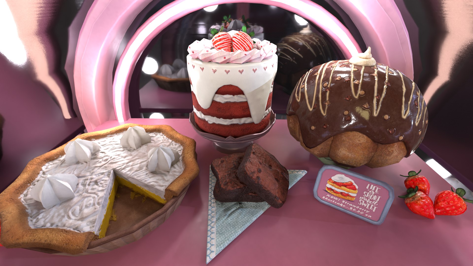 Sweet Desserts Display 3D Model - TurboSquid 2231845