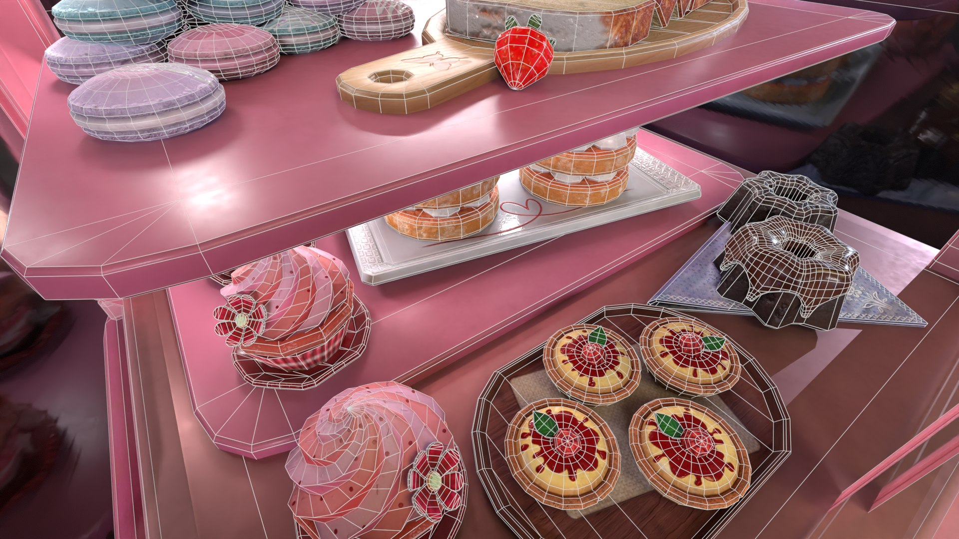 Sweet Desserts Display 3D Model - TurboSquid 2231845