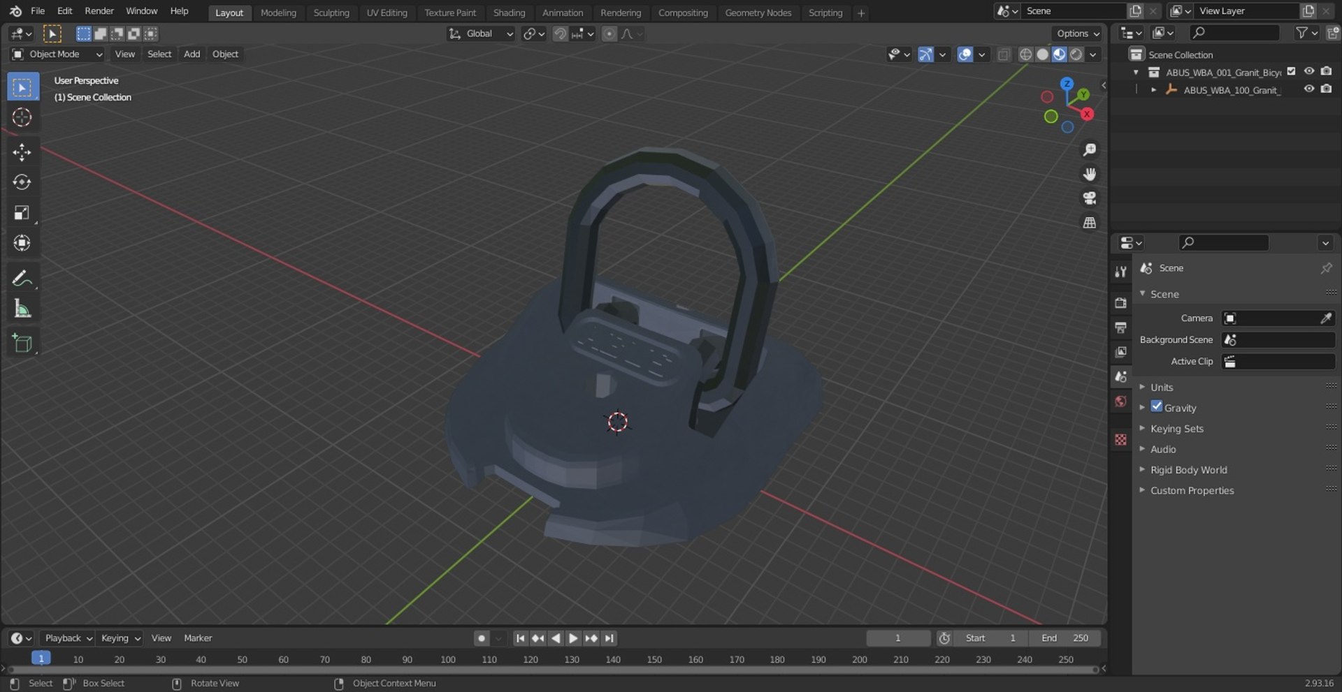 ABUS WBA 100 Granit Bicycle Anchor 3D - TurboSquid 2059657