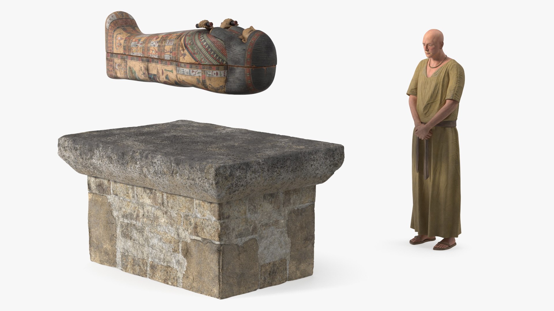 Ancient Priest Mourns An Altar With A Sarcophagus 3D Model - TurboSquid ...
