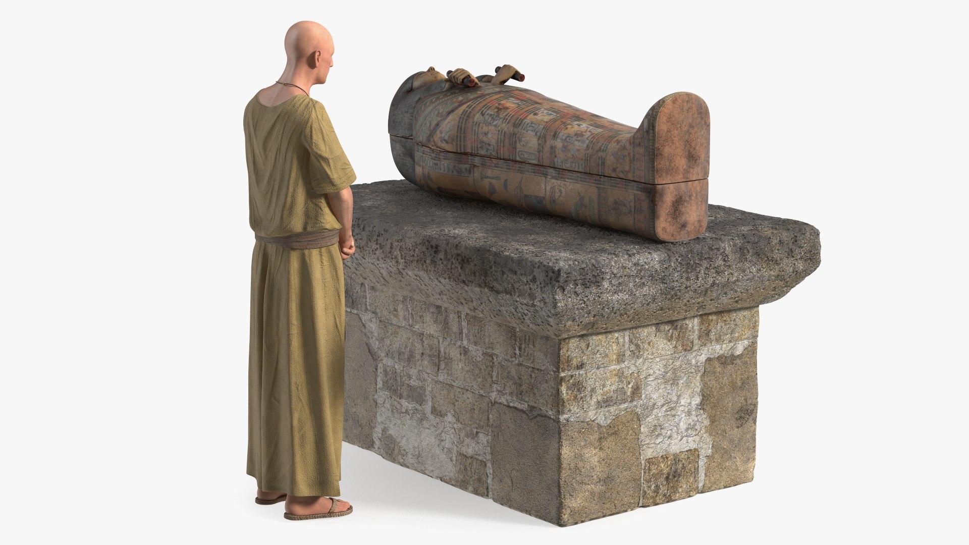 Ancient Priest Mourns An Altar With A Sarcophagus 3D Model - TurboSquid ...