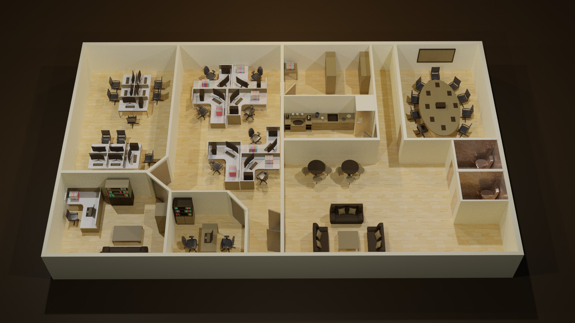 3D Model Office Layout - TurboSquid 1574131