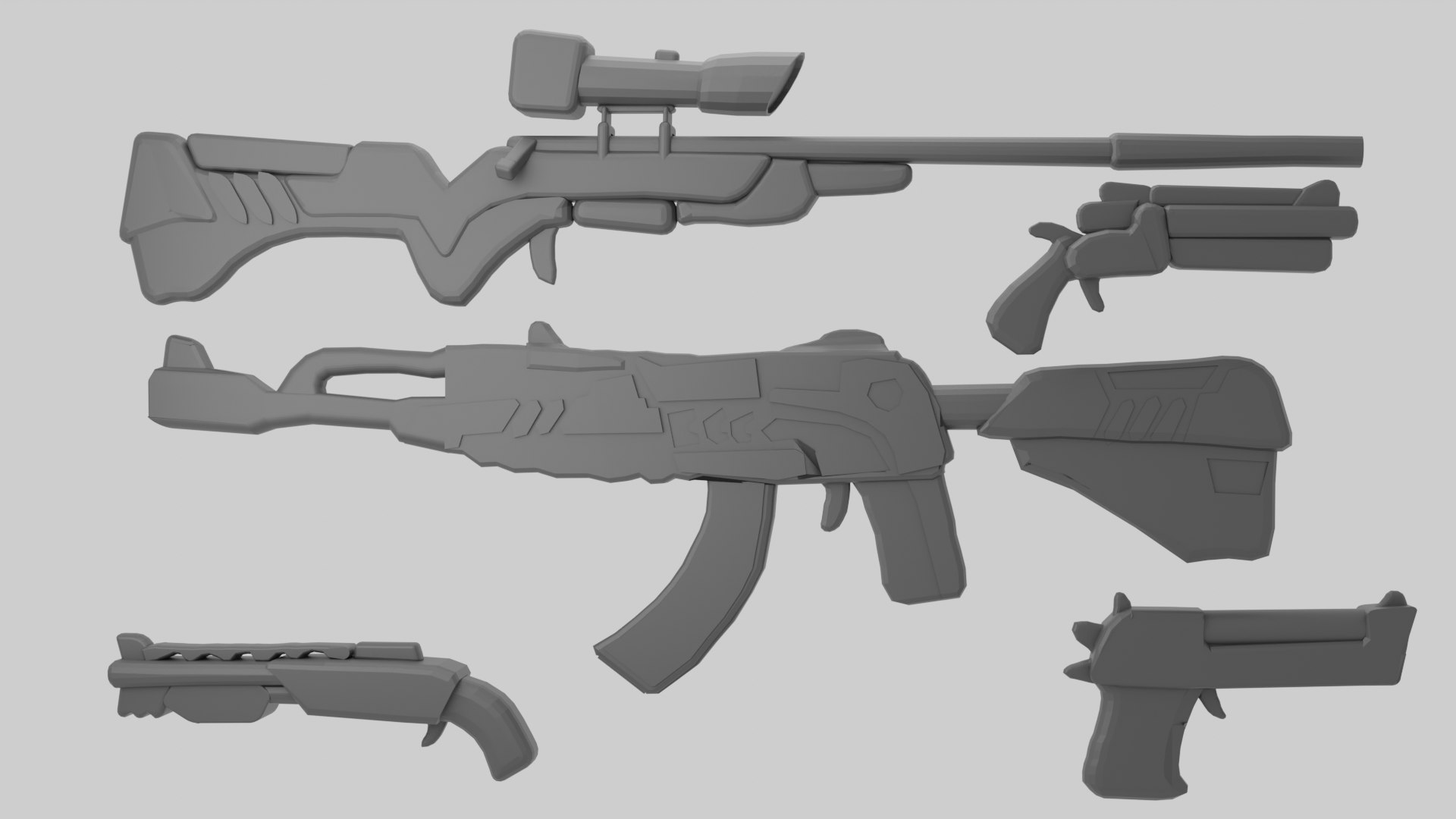 Gun Pack 3D Model - TurboSquid 1786578