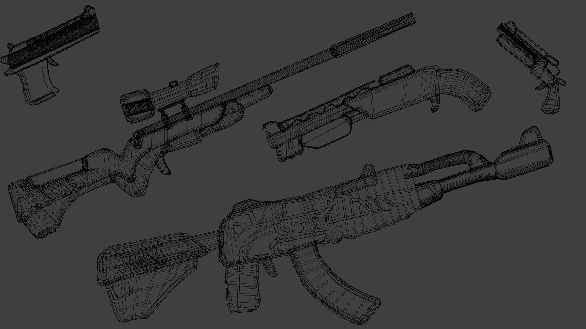 Gun Pack 3D Model - TurboSquid 1786578