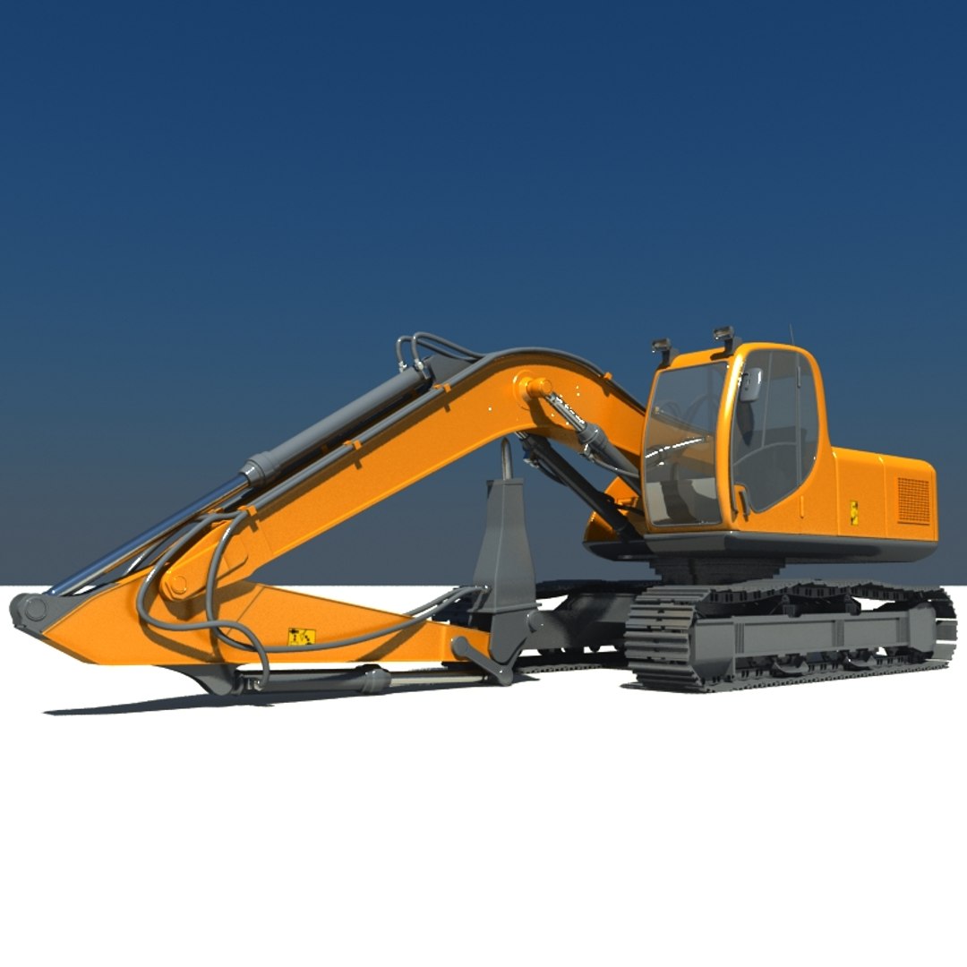 3ds Max Hydraulic Hammer Crawler
