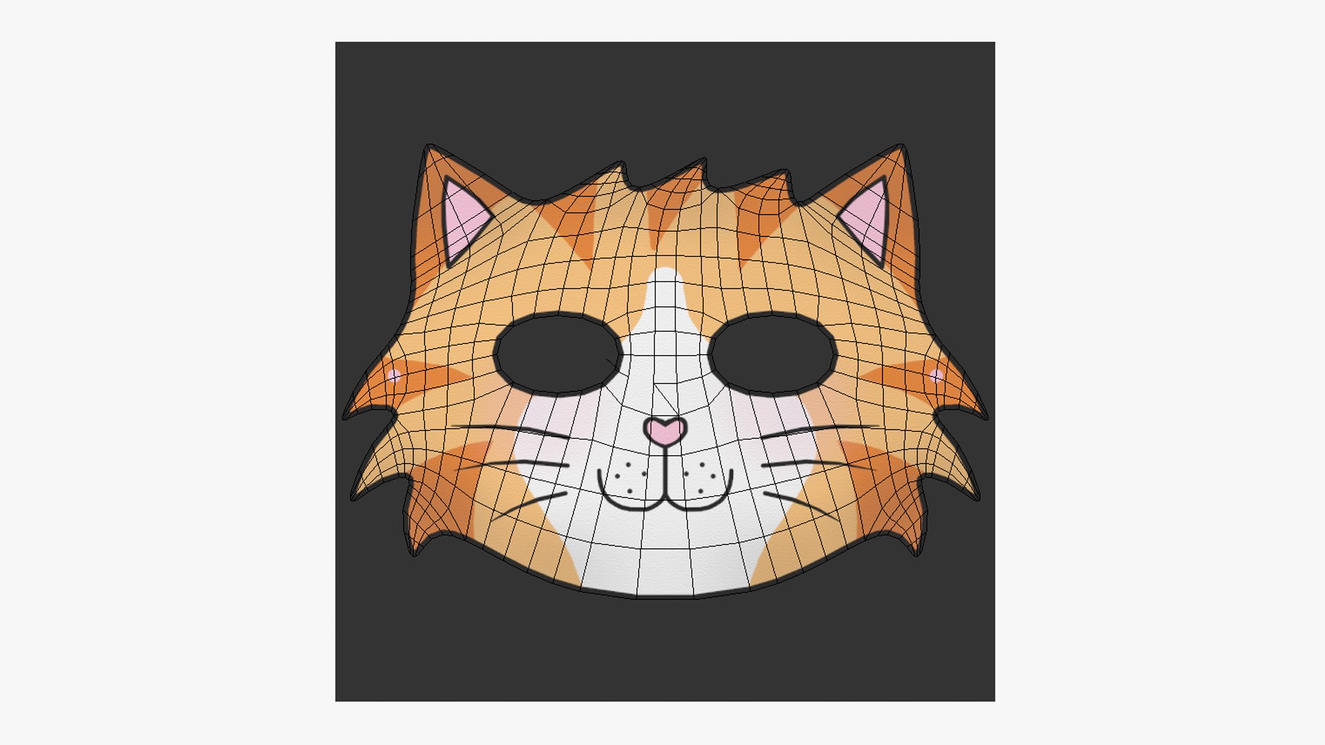 3D Cat Mask Paper 02 - Character Design Fashion Model - TurboSquid 2386319