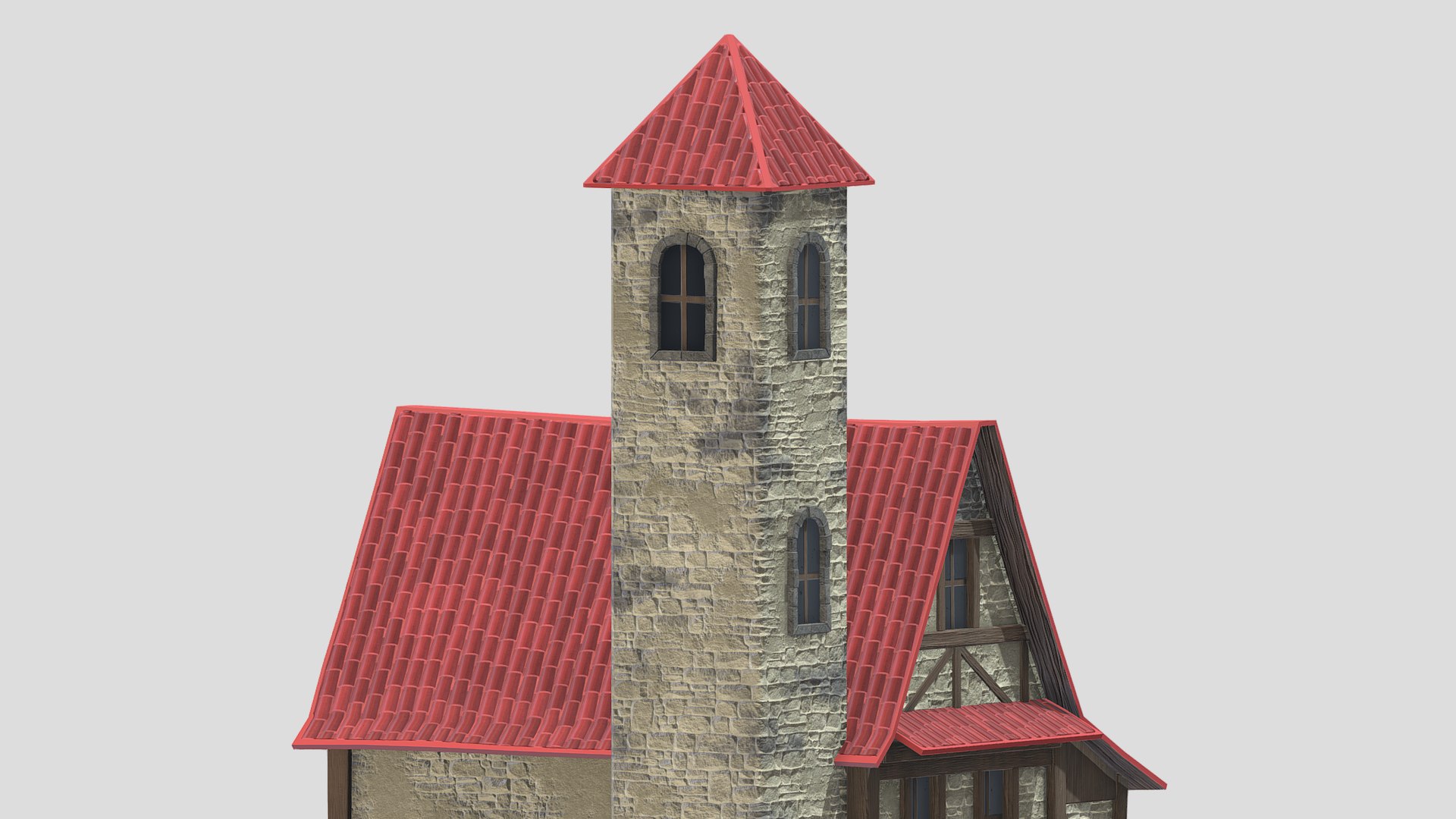 Medieval Building 03 Low Poly PBR Realistic 3D - TurboSquid 1973780