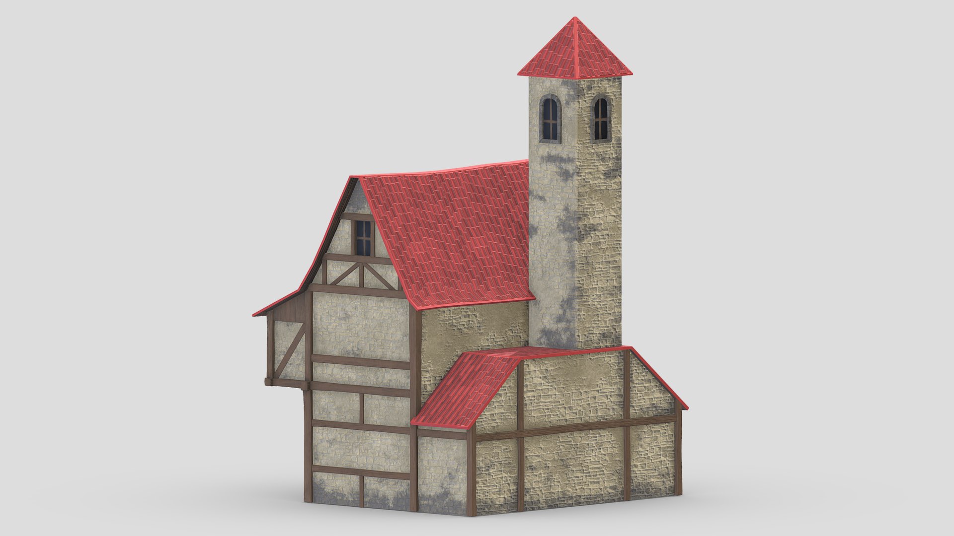 Medieval Building 03 Low Poly PBR Realistic 3D - TurboSquid 1973780