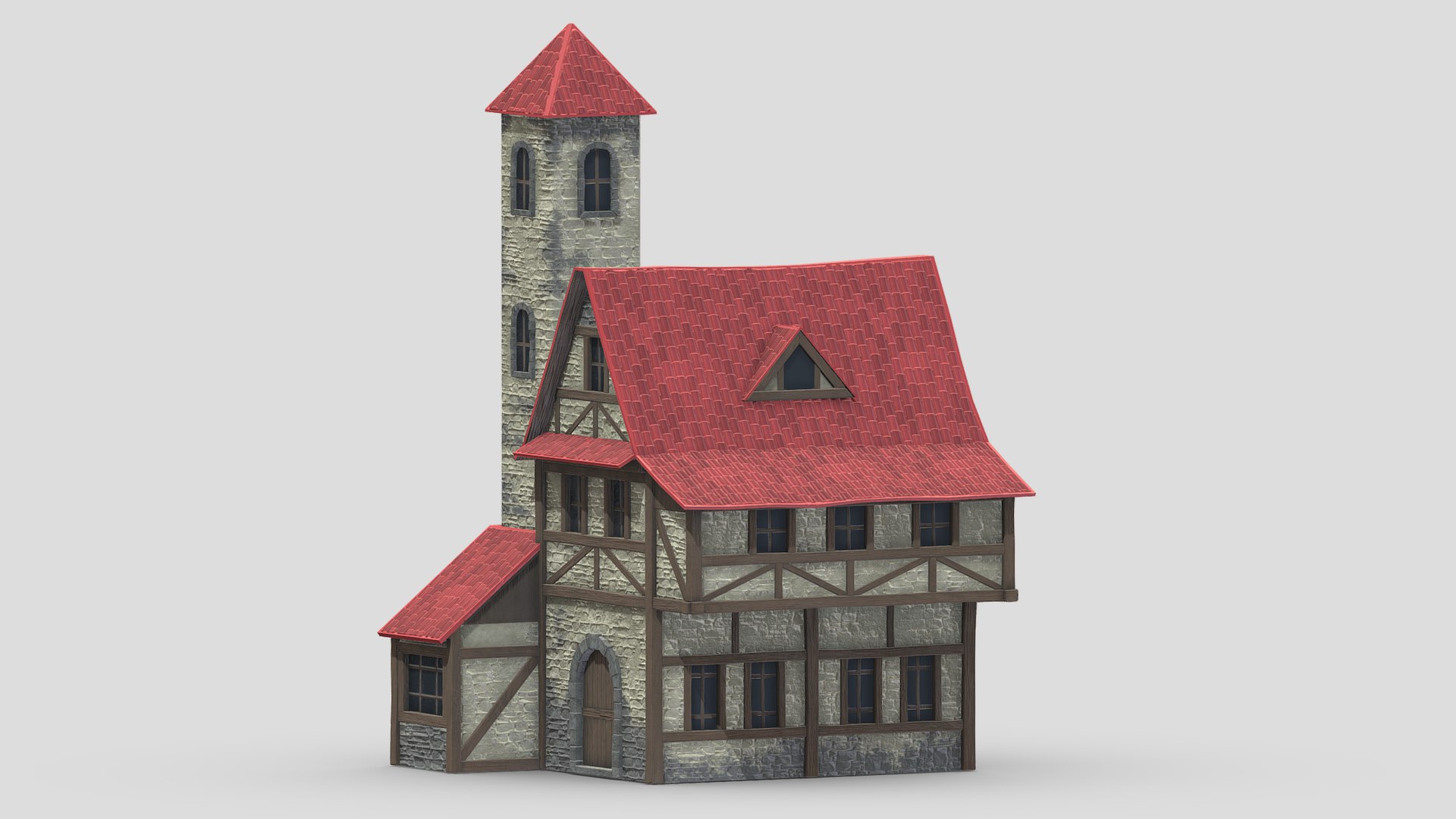 Medieval Building 03 Low Poly PBR Realistic 3D - TurboSquid 1973780