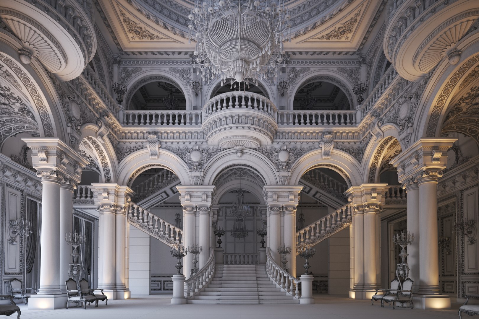 3D Royal Entrance Lobby - TurboSquid 2051439