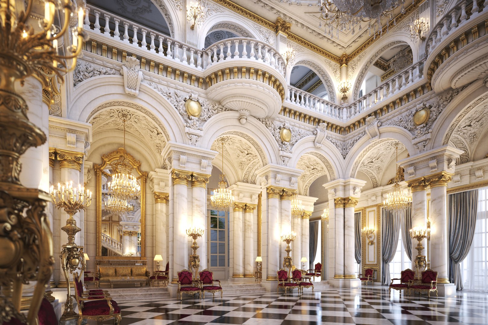 3D Royal Entrance Lobby - TurboSquid 2051439