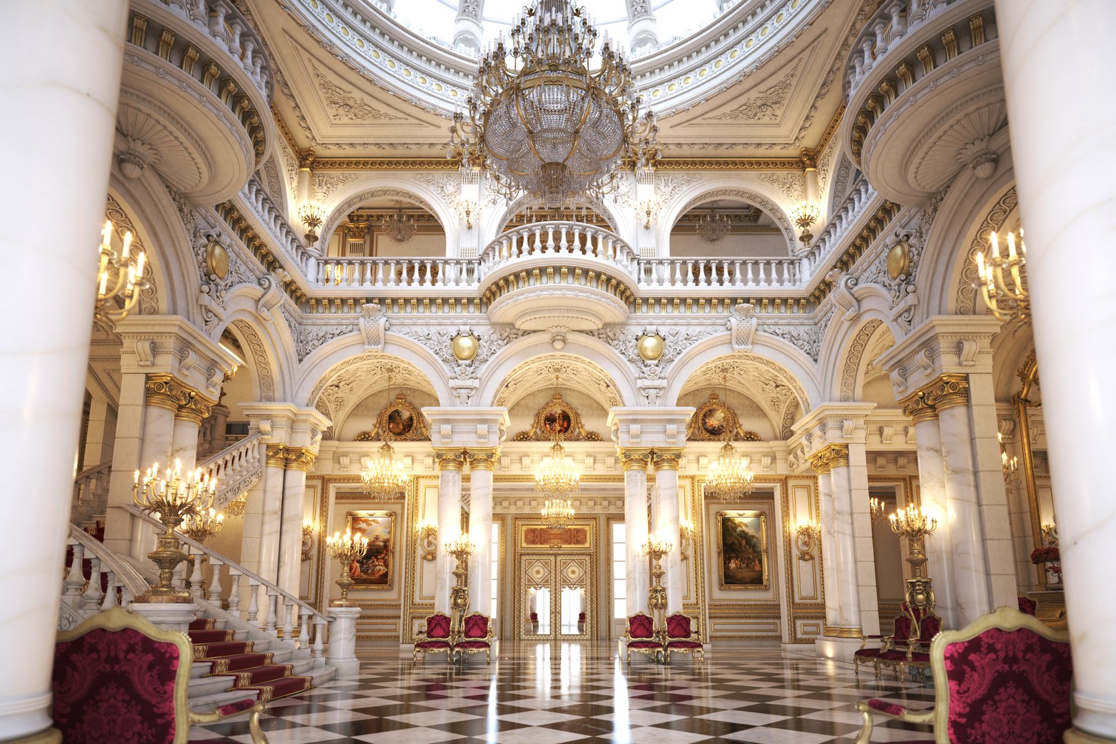 3D Royal Entrance Lobby - TurboSquid 2051439