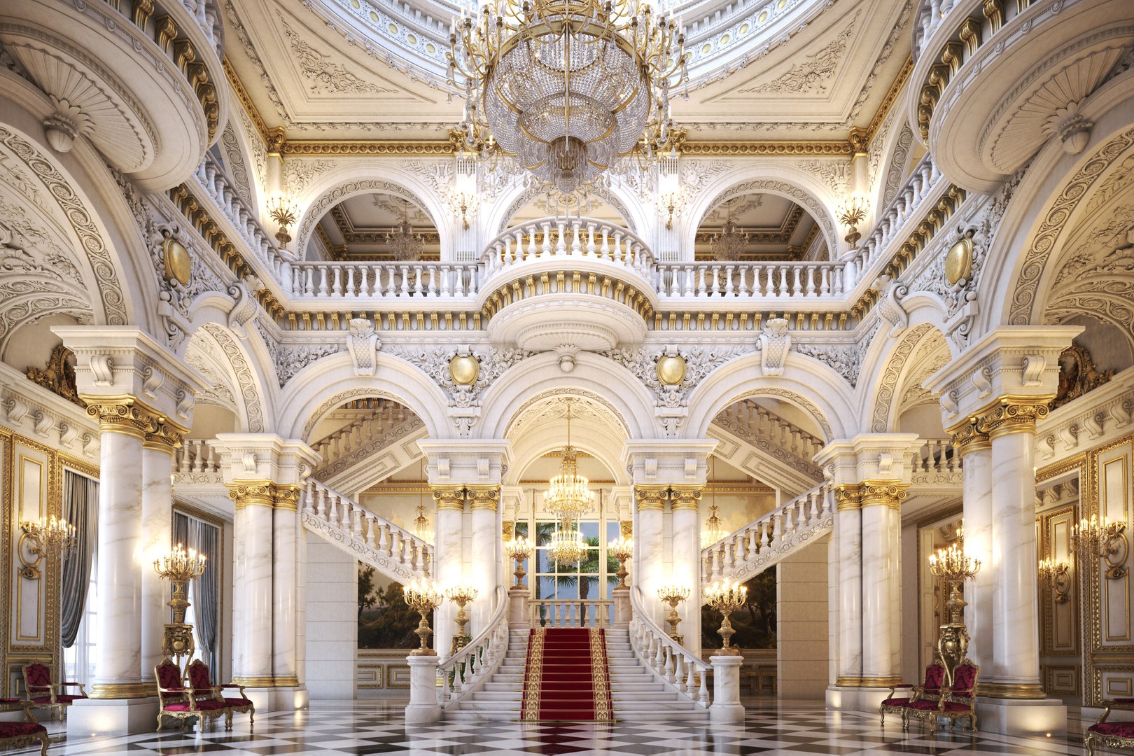 3D Royal Entrance Lobby - TurboSquid 2051439