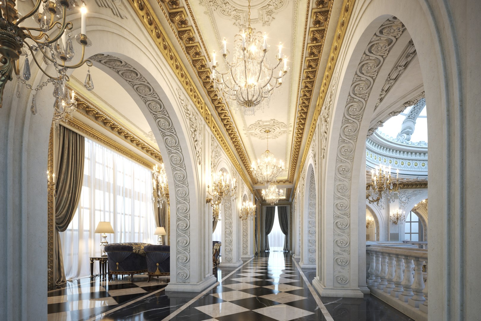 3D Royal Entrance Lobby - TurboSquid 2051439