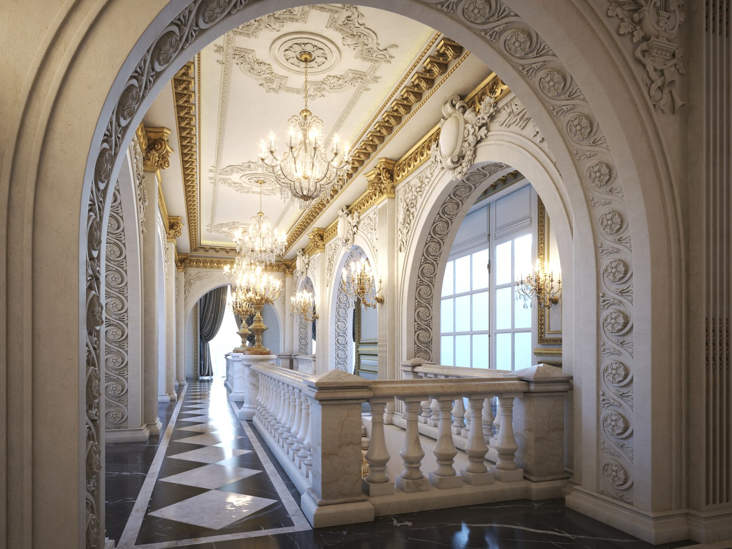 3D Royal Entrance Lobby - TurboSquid 2051439